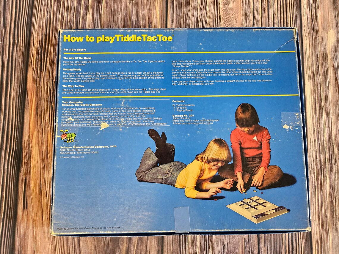 Vintage TIDDLE TAC TOE Game 1976 Schaper Manufacturing - Etsy