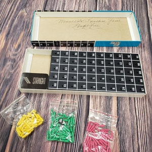 Vintage 5ive Straight Pegboard Strategy Game 1968 Five Straight MISSING ...