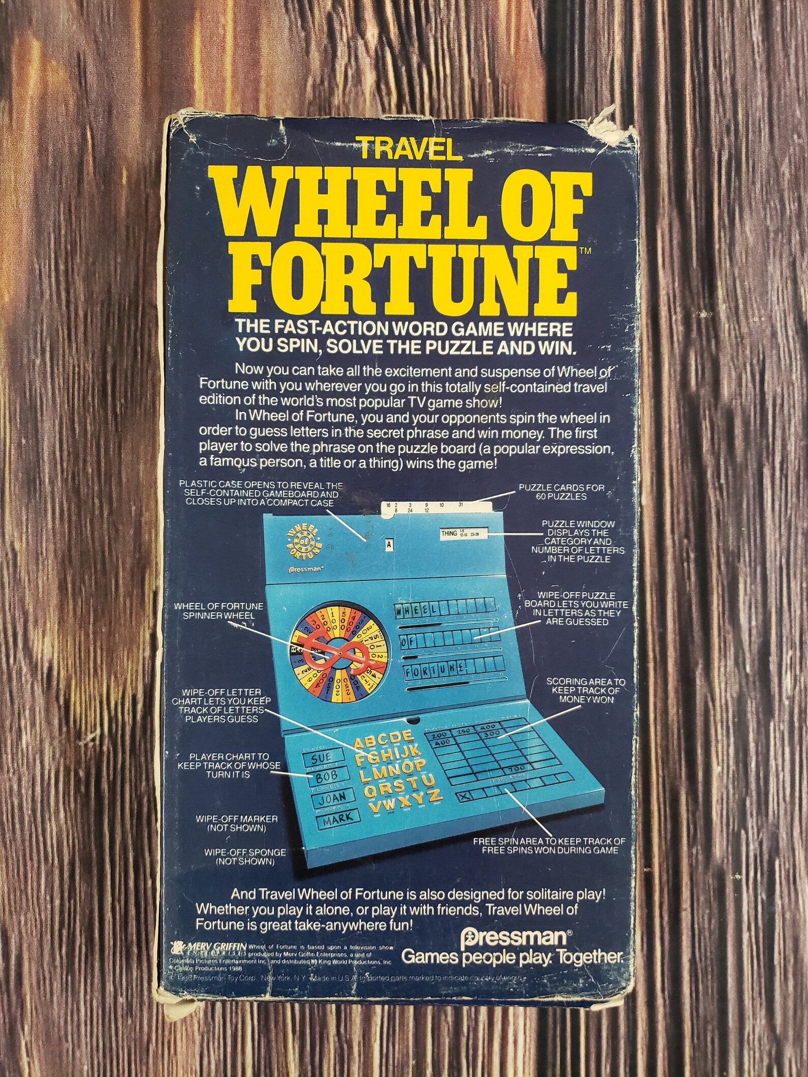 Vintage Travel Wheel of Fortune 1988 2nd Edition by Pressman - Etsy