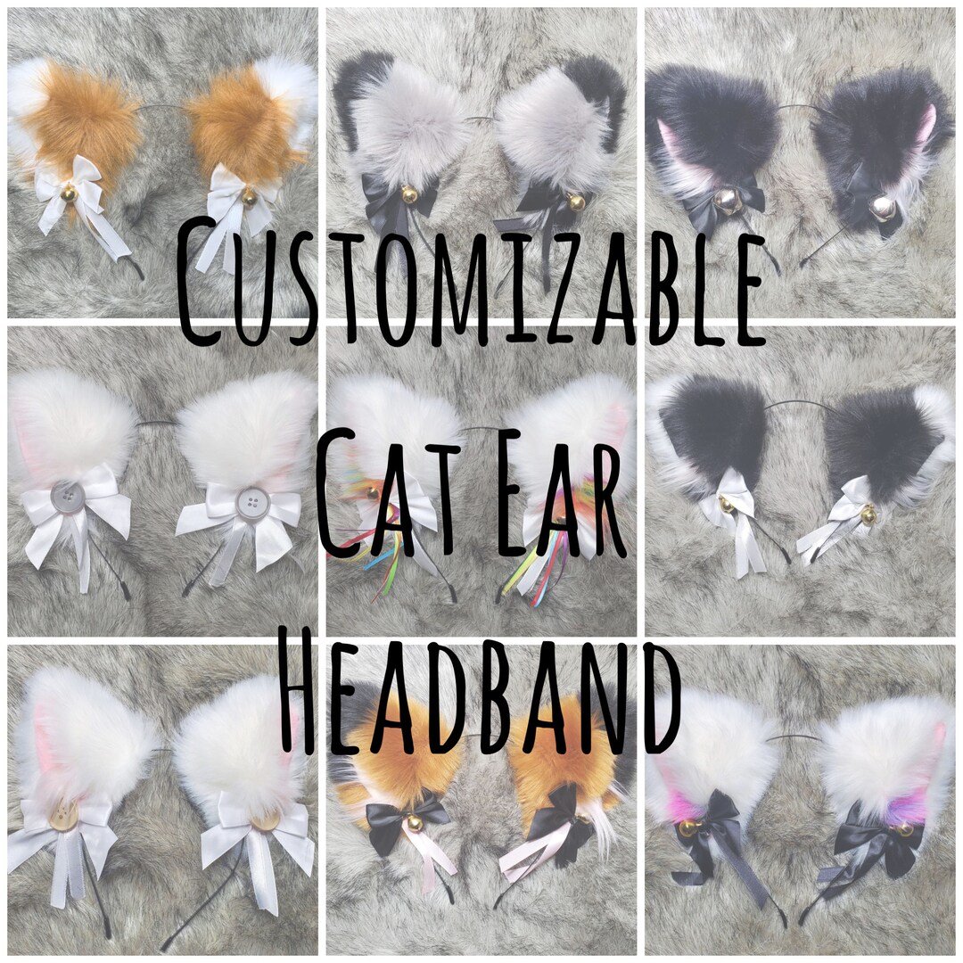 Custom Cat/fox Faux Fur Ears - Choose Base, Ear Hair, Bow, Bells ...