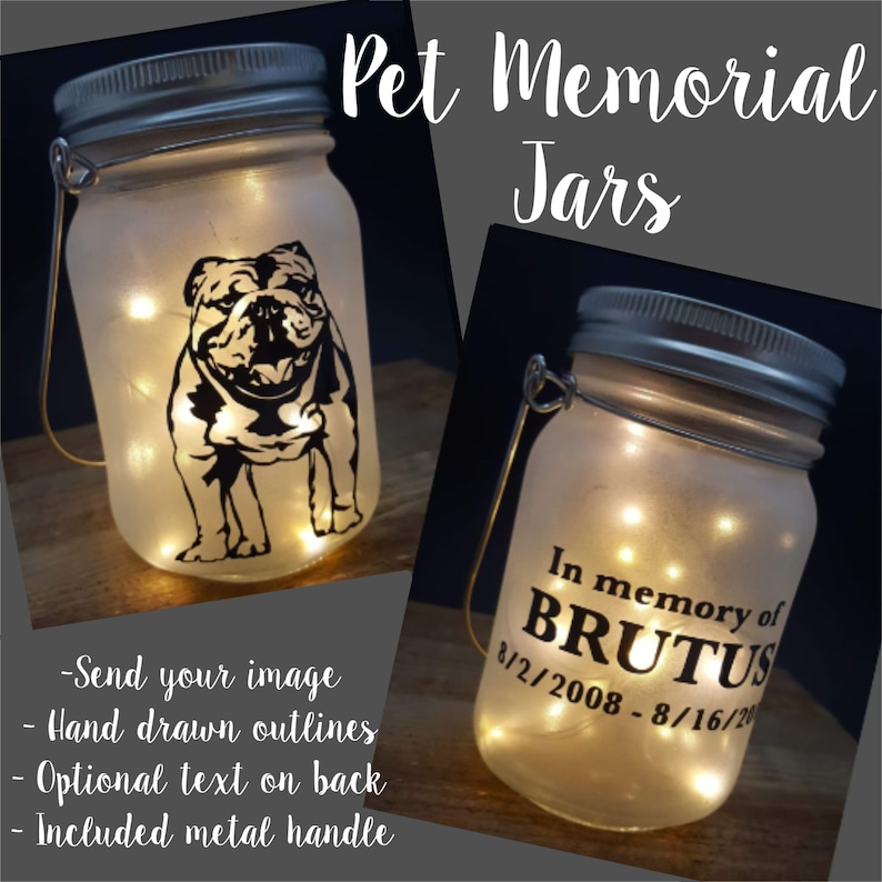 Custom Light up Pet Memorial Jars - Etsy