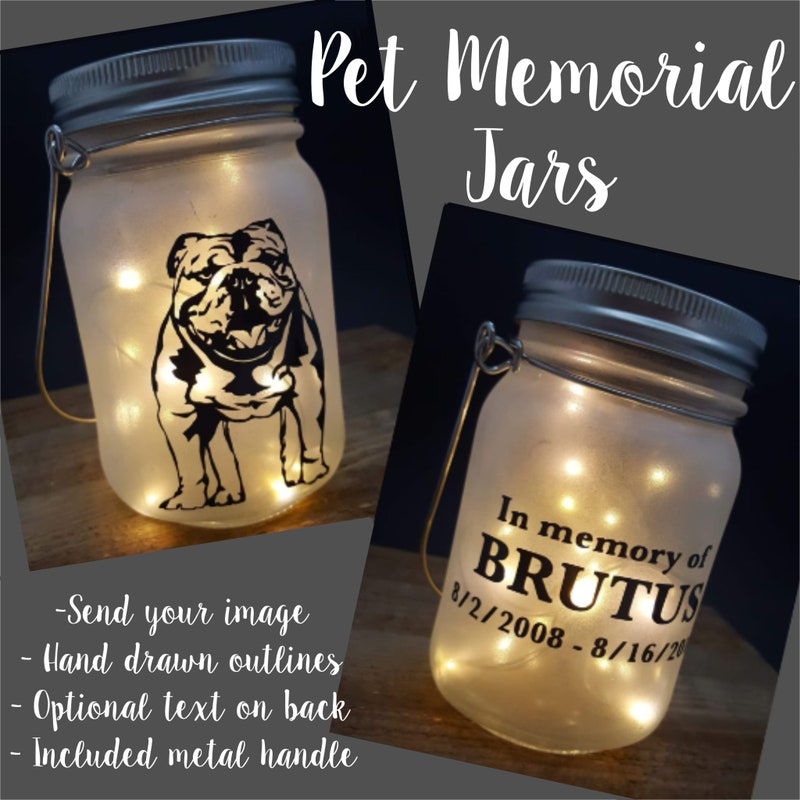 Pet Memorial Light Jar - Etsy
