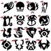 48 Designs - Anime Silhouette, Cats and Guild Symbols Decals - 5” to 10 ...