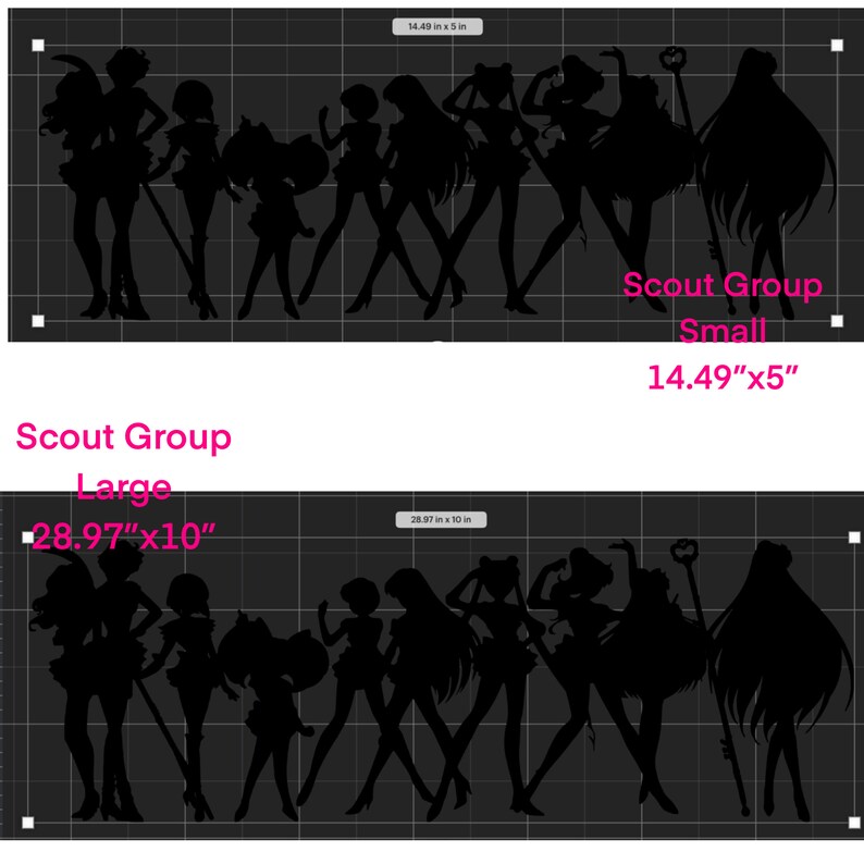 Anime Scouts Silhouette Decals and Stencils - Choose Design, Color and ...