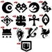 48 Designs - Anime Silhouette, Cats and Guild Symbols Decals - 5” to 10 ...