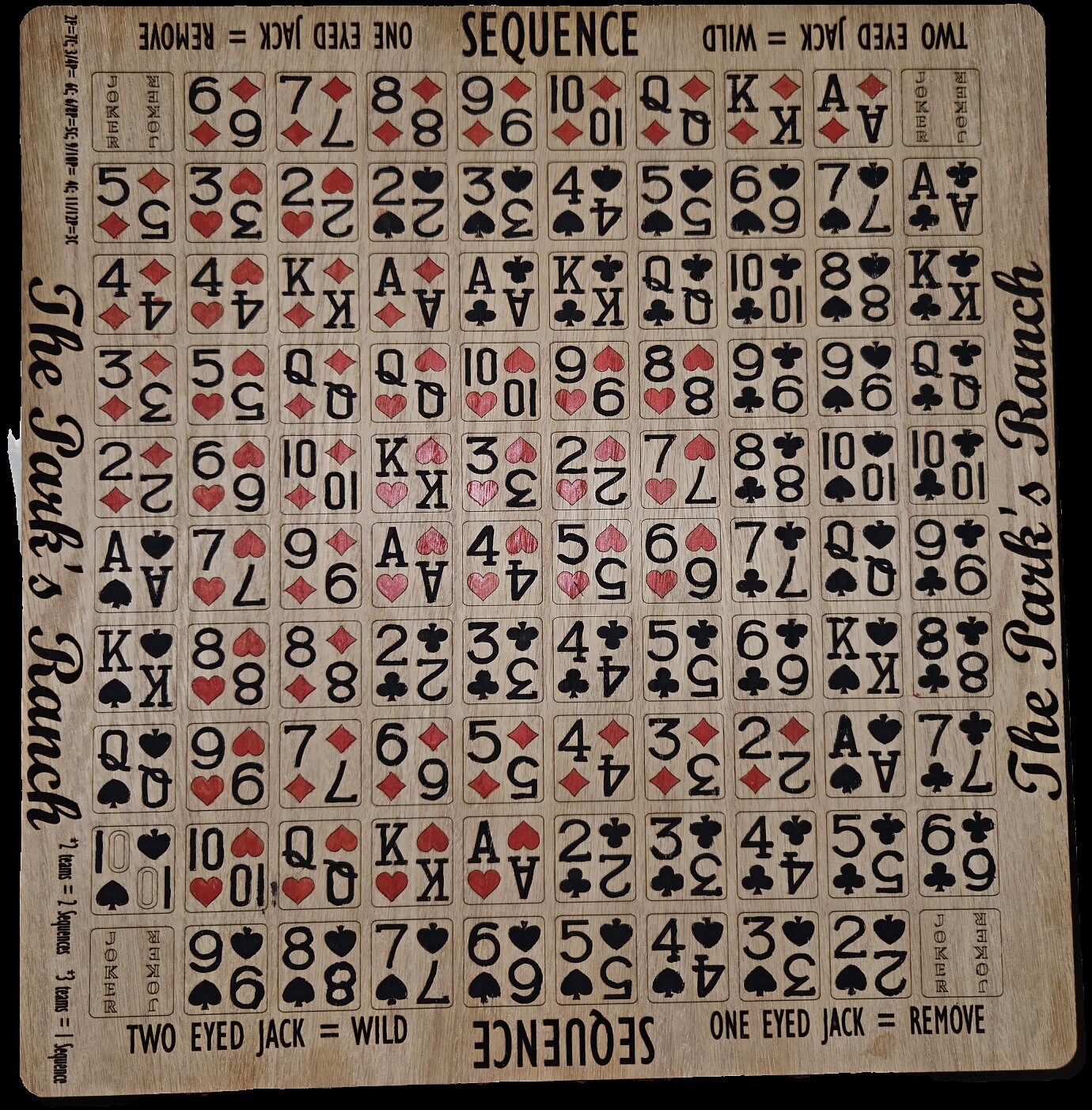 Custom Handpainted Wood Sequence Board Game - Etsy