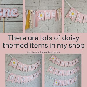 Daisy First Birthday Banner, Daisy 1st Birthday Theme Party Decorations ...