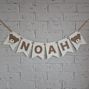 Teddy Bear Birthday Name Banner, Beary First Birthday Party Decor ...