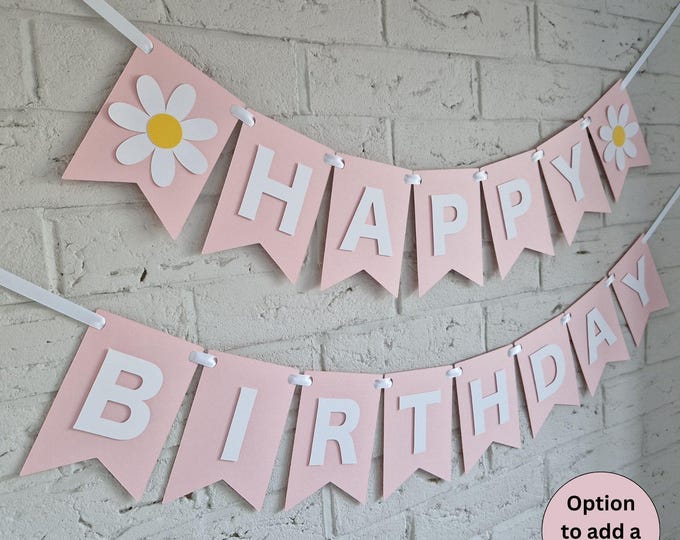 Daisy First Birthday Banner, Daisy 1st Birthday Theme Party Decorations ...