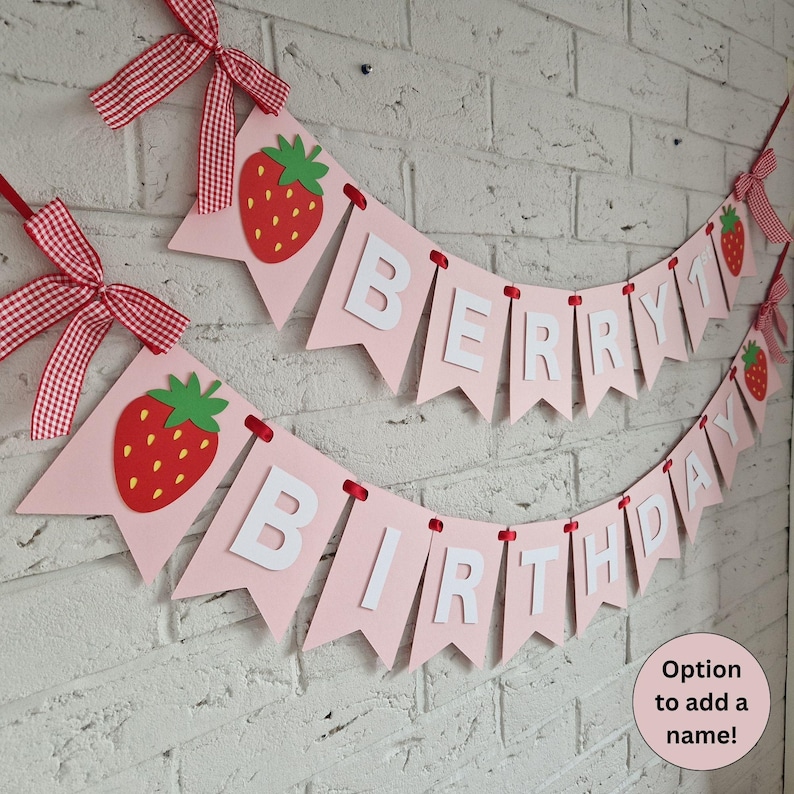 Berry 1st Birthday Banner, Berry First Birthday Decorations, Strawberry ...