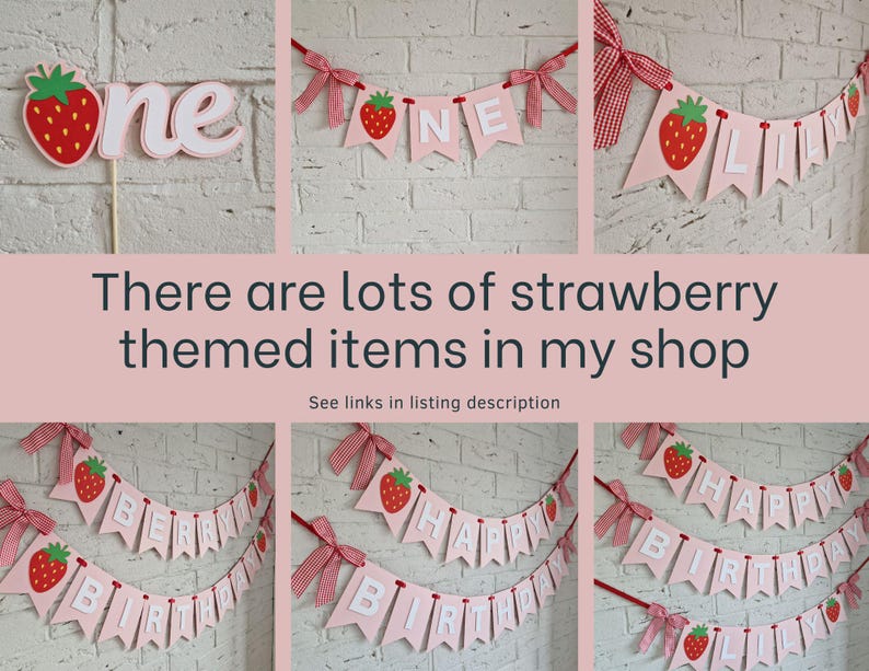 Berry 1st Birthday Banner, Berry First Birthday Decorations, Strawberry ...