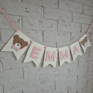 Teddy Bear Birthday Name Banner, Beary First Birthday Party Decor ...