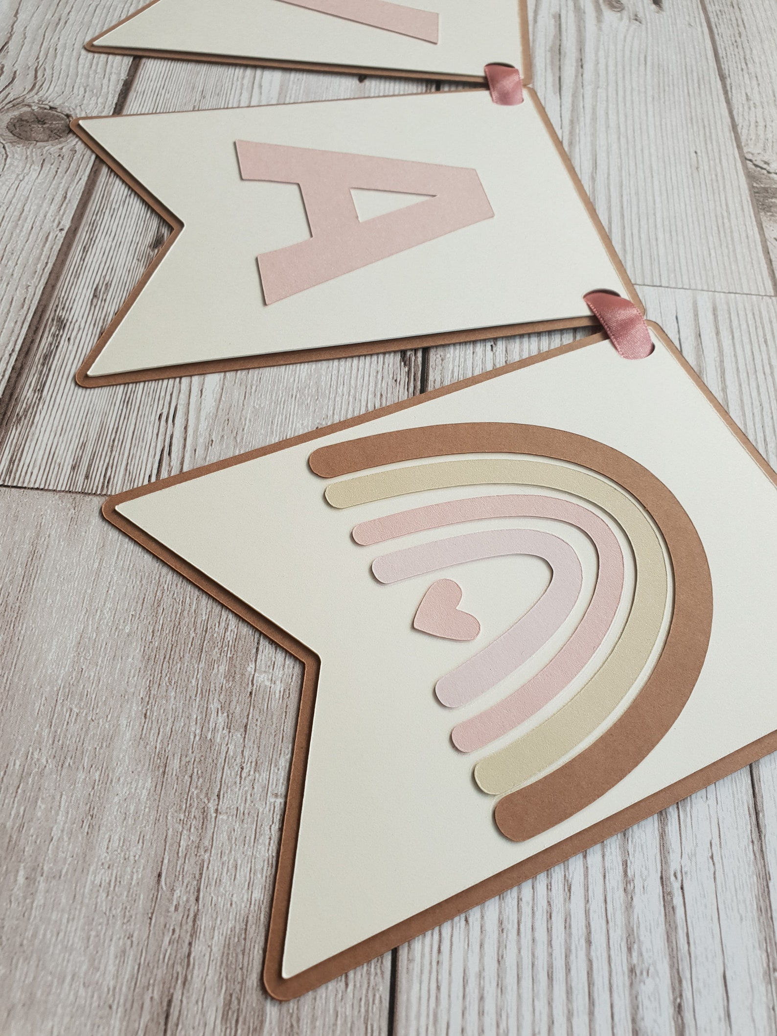 Personalized Name Boho Rainbow Banner Muted Rainbow Birthday | Etsy