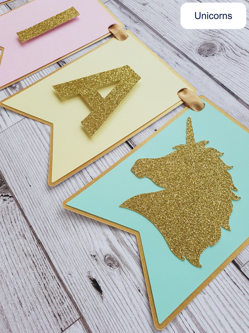 Happy Birthday Unicorn Banner / Unicorn Birthday Decorations / - Etsy