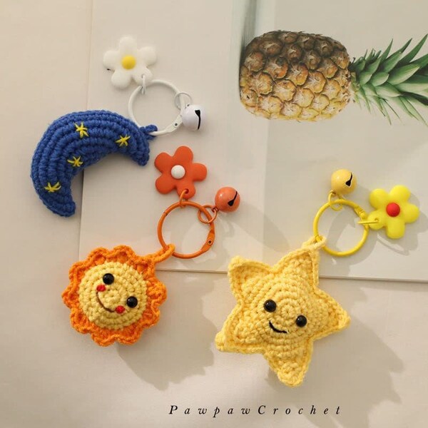 Crochet Star Keychain - Etsy