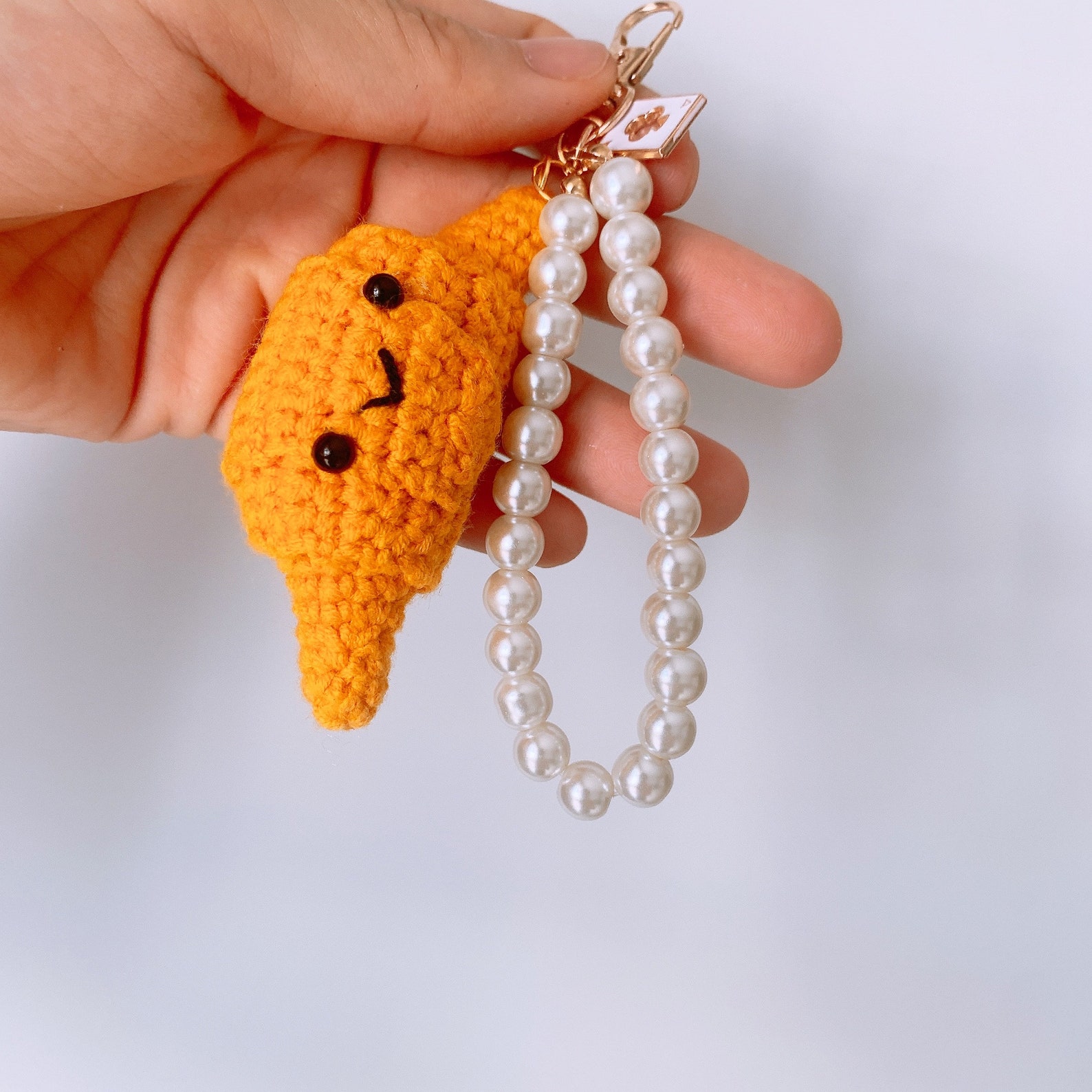 Crochet Croissant Keychain Food Keychain Handmade Keychain and - Etsy
