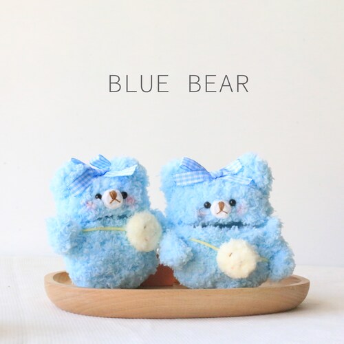 Crochet Blue Fluffy Bear Airpod Case Plush Airpods Pro Case - Etsy