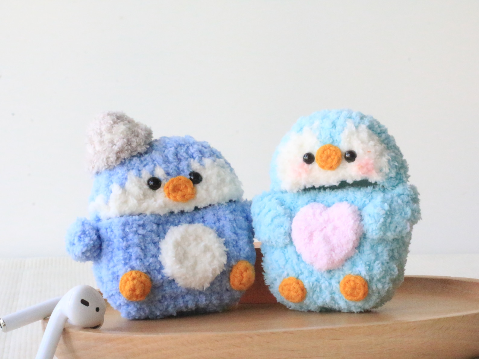 Crochet Fluffy Penguin AirPod Case Plush Airpods Pro Case AirPod Case ...