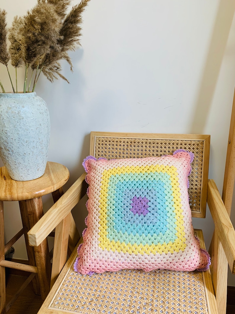 Knit Fish Scale Pillow Case Granny Square Cushion Cover - Etsy
