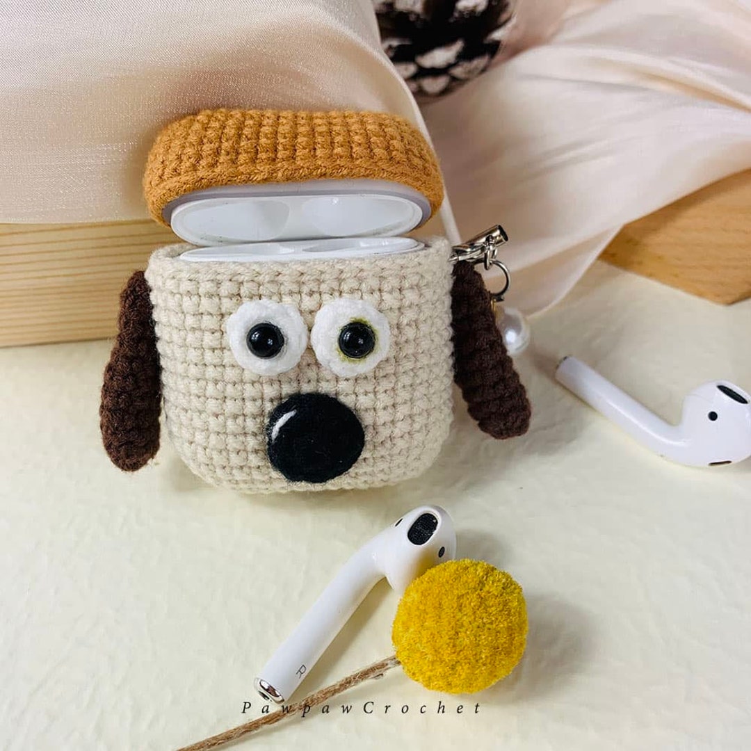 Outlets Big Ear Dog Airpods Case Knitted Crochet Airpods Case AirPod ...