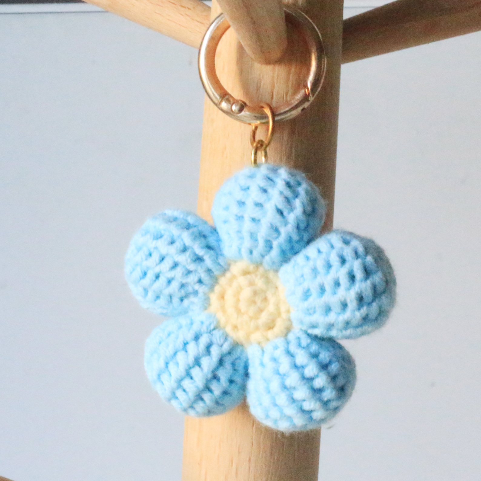 Crochet Flower Keychain Handmade Keyring Cute Style Kawaii Keychain ...