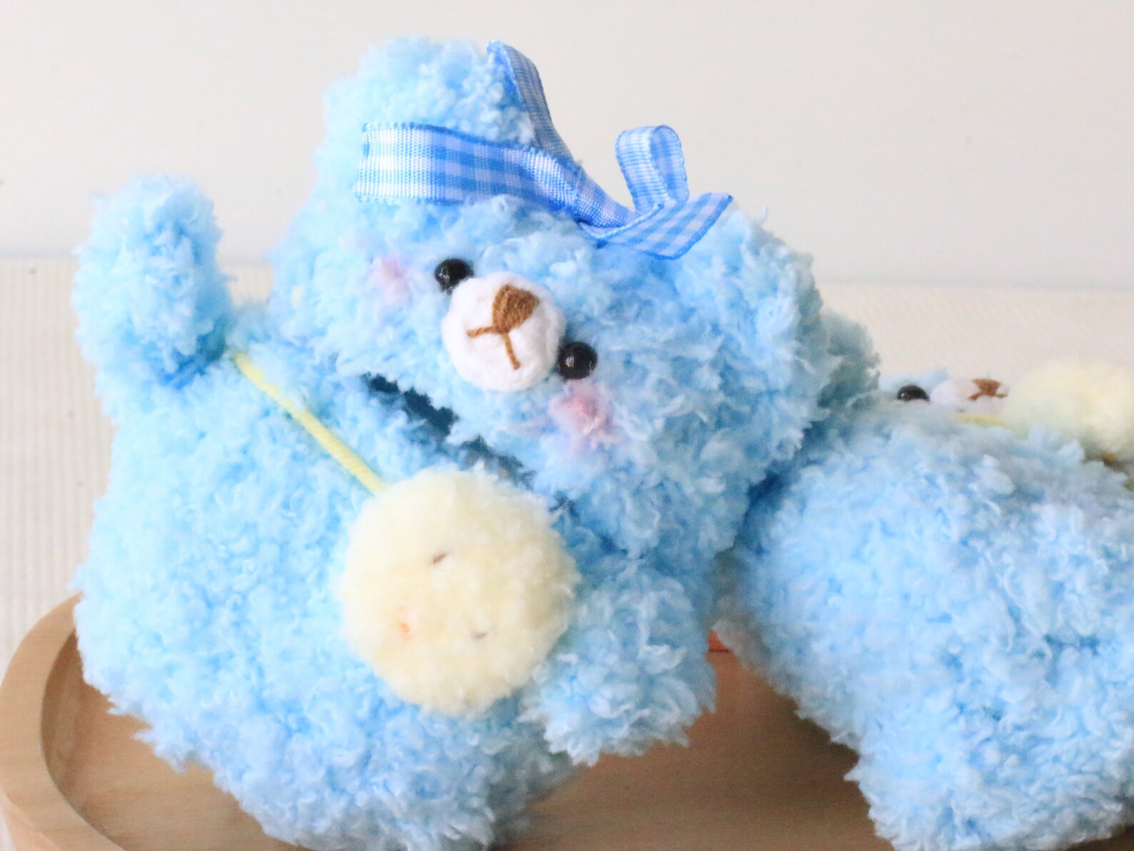 Crochet Blue Fluffy Bear Airpod Case Plush Airpods Pro Case - Etsy