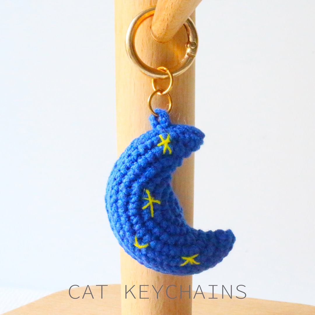 Handmade Star Moon Sun Keychain Knit Keyring Crochet Keychain Charm ...