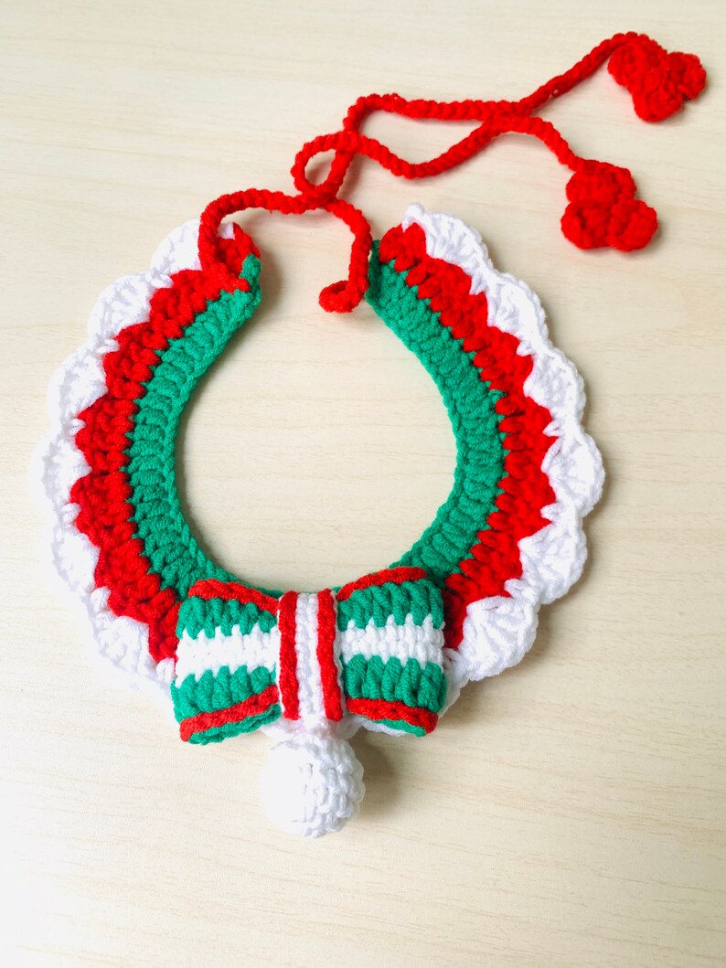 Christmas Cat Collars Crocheted Cat Collar Handmade Pet Collar Gifts ...