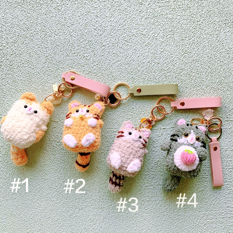 Cute Cat Keychain Handmade Dolls Keyring Animal Keychain - Etsy