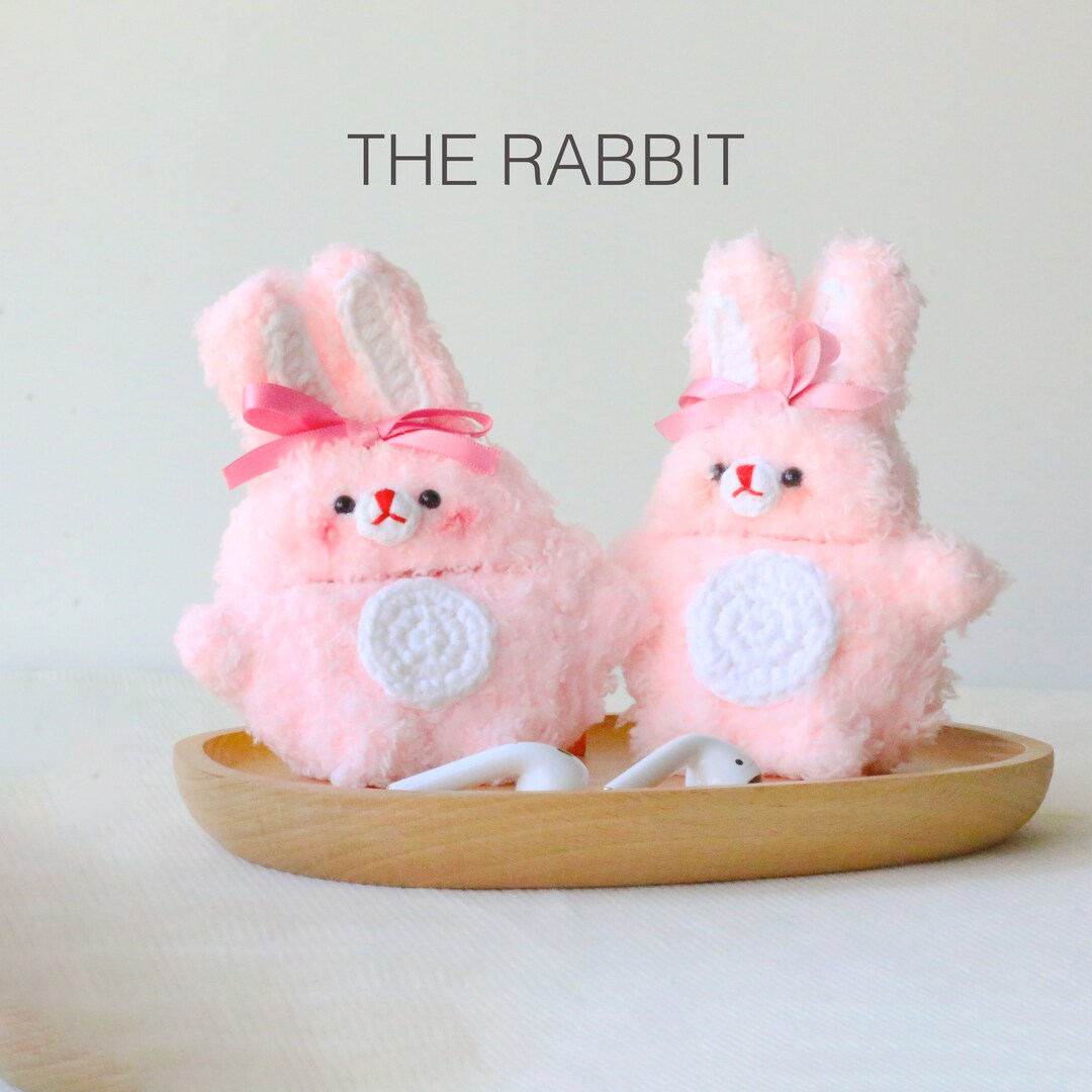 Pink Rabbit Plush AirPod 4 Case Fluffy AirPod Cases Animal AirPod Cases ...