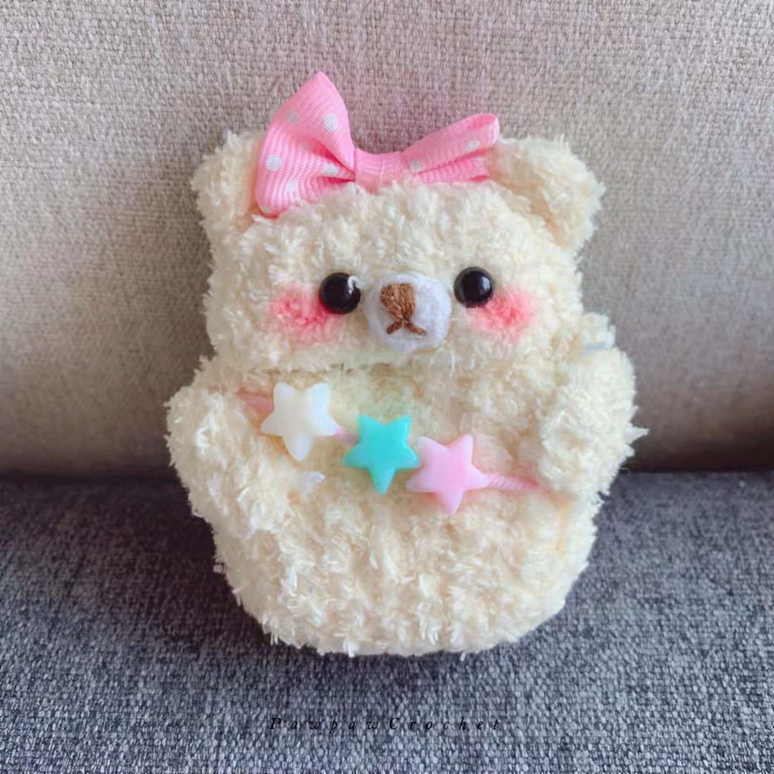 Crochet Fluffy Bear Airpod Case Plush Airpods Pro Case Pink | Etsy