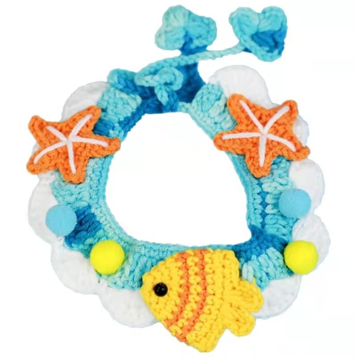 Handmade Fish Cat Collar Knit Star Cat Collar Tie up Pet - Etsy