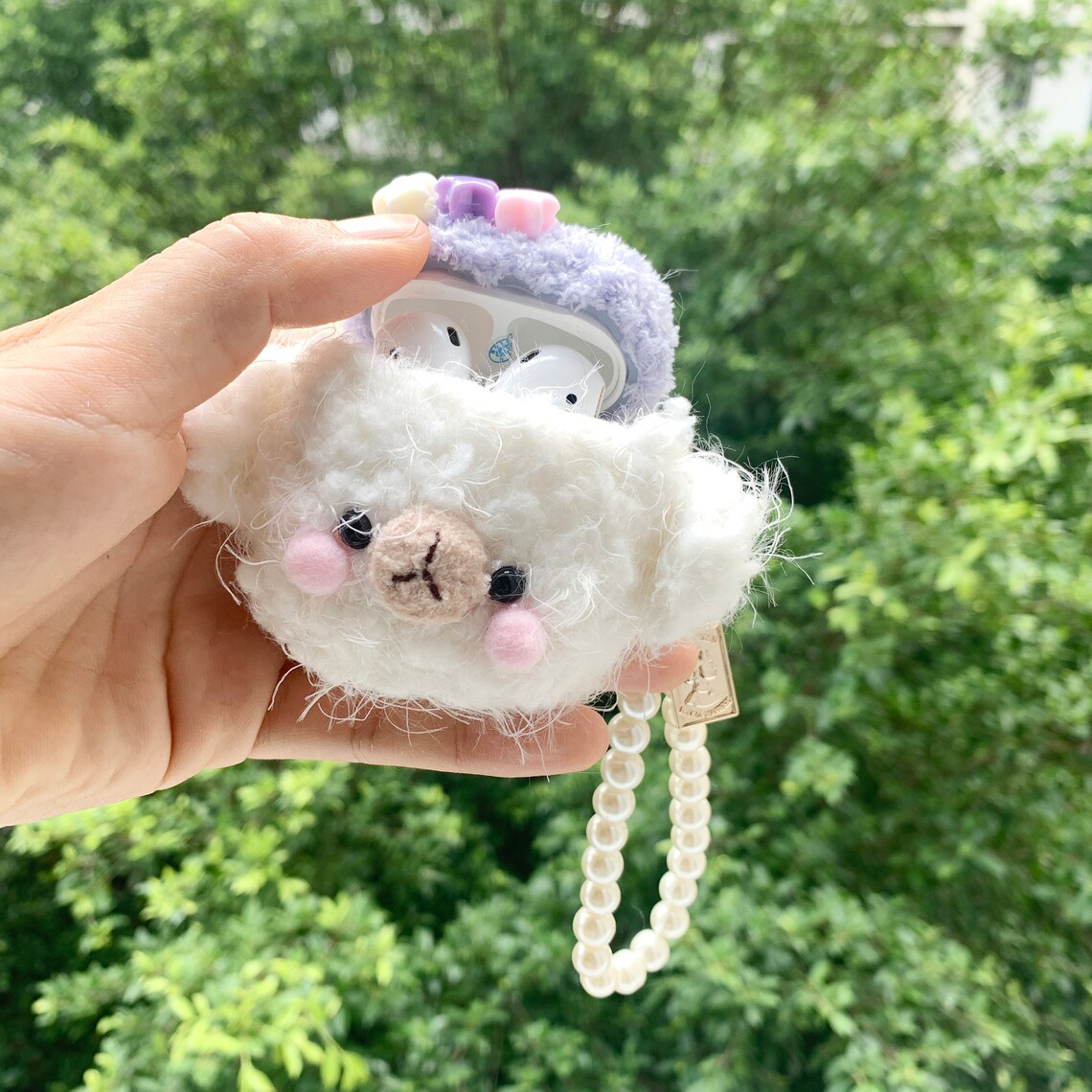 Crochet Fluffy Dog Airpod Case Plush Airpods Pro Case Hat - Etsy