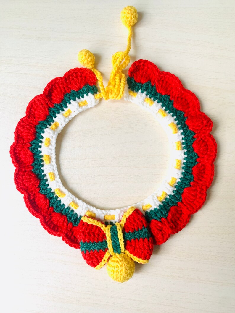 Christmas Cat Collars Crocheted Cat Collar Handmade Pet Collar Gifts ...