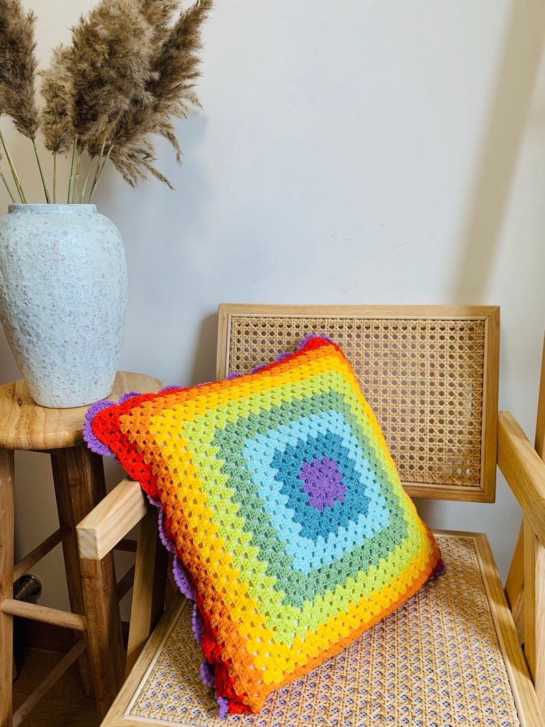 Knit Fish Scale Pillow Case Granny Square Cushion Cover - Etsy