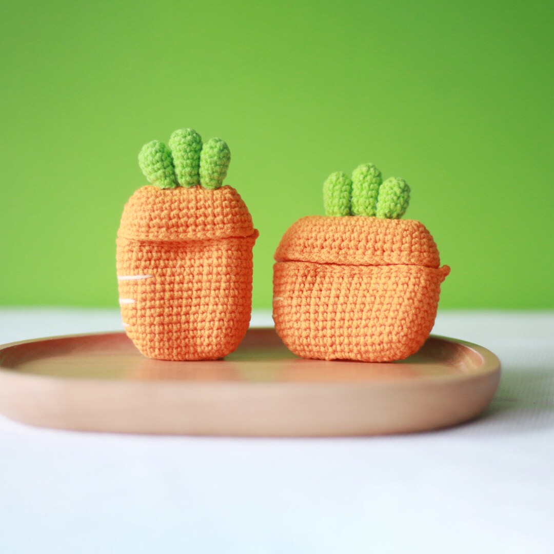 Outlets Orange Radish Airpods Case Knitted, Crochet Airpods Pro Case ...