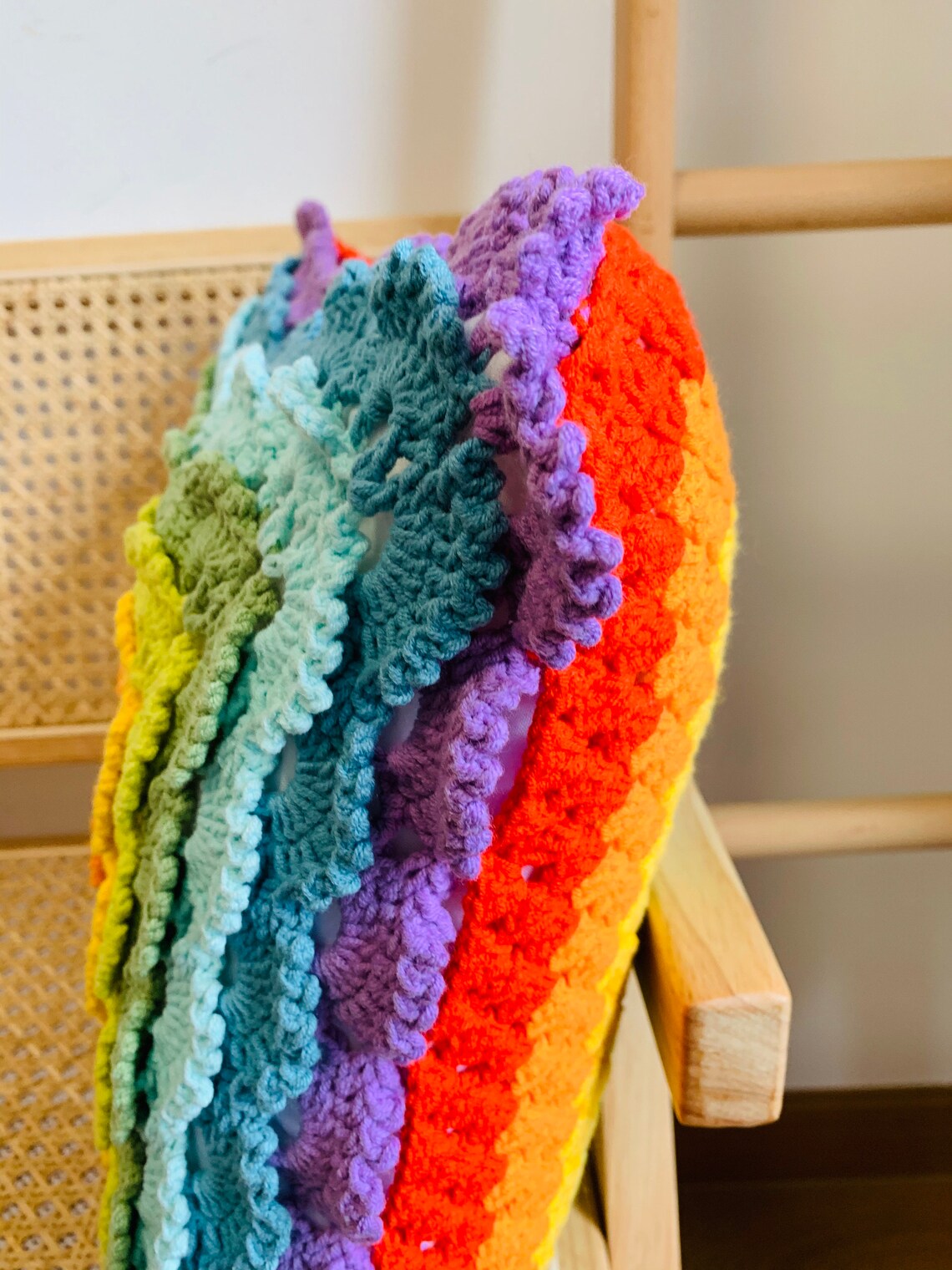 Knit Fish Scale Pillow Case Granny Square Cushion Cover - Etsy