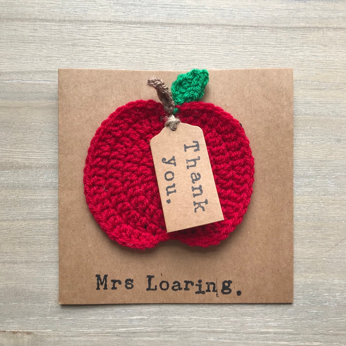 Thank You Teacher Gift Thank You Teacher Card Apple | Etsy