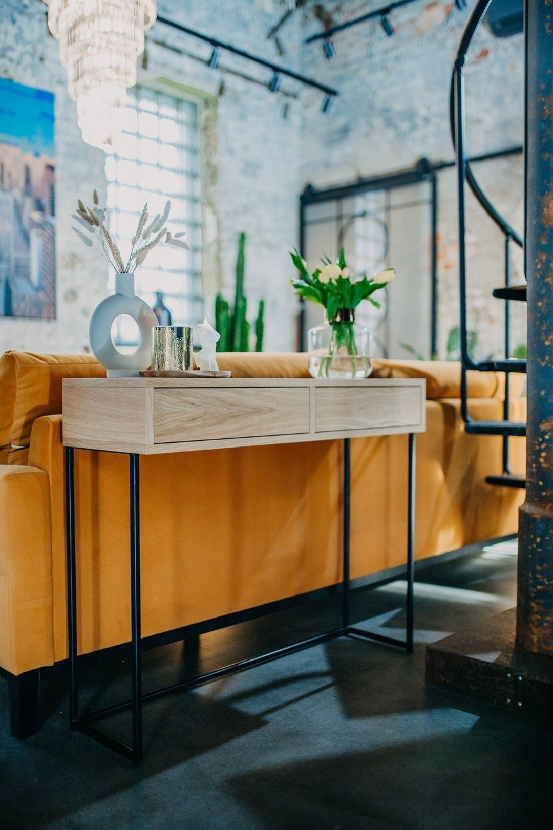 NICOLE Dressing Table With Drawers, Console, Chest of Drawers, Narrow ...