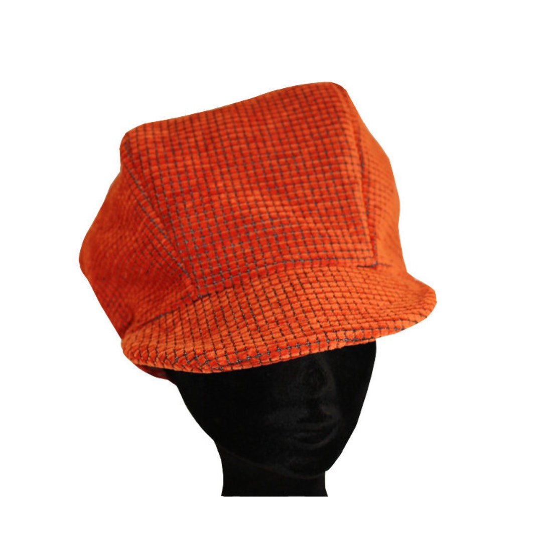 Orange Chenille Velvet Gavroche Style Cap - Etsy
