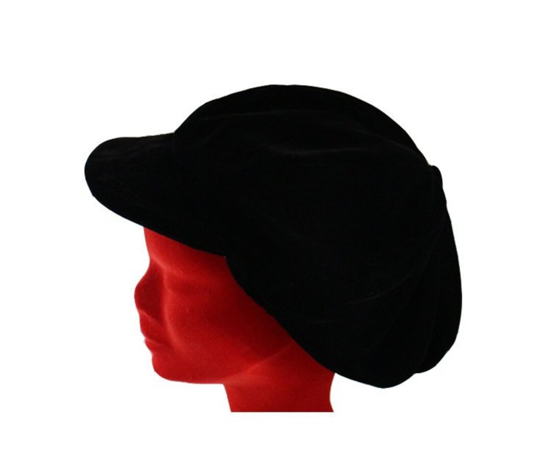 Gavroche Cap / Eight Sides / Black Velvet - Etsy