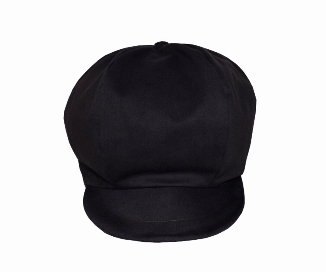 Black Gavroche Cap in Cotton Gabardine - Etsy
