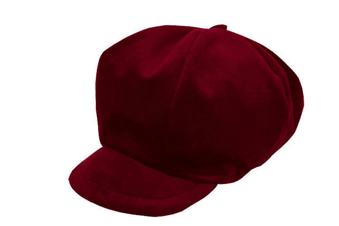 Gavroche Style Cap in Red Velvet Bordeaux - Etsy