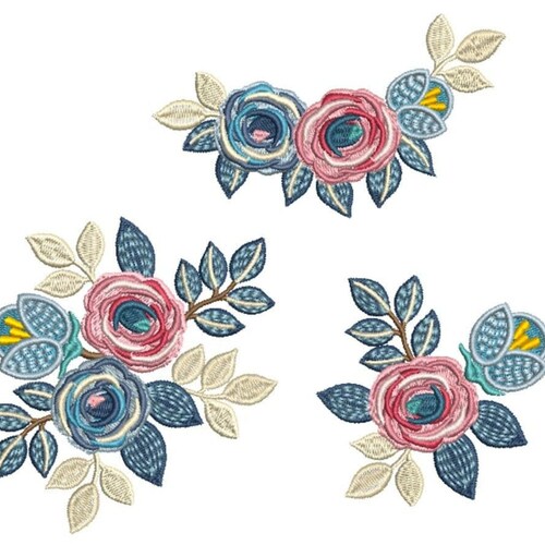 Flower Border Machine Embroidery Design Floral Border - Etsy