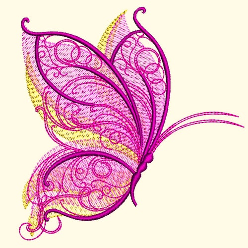Embroidery Design Butterfly Embroidery Designs Rainbow | Etsy
