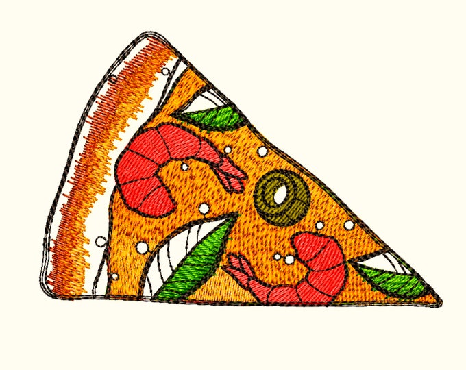 Embroidery Designs Pizza Embroidery Design 4x4 Hoop 5x7 Hoop Digital ...