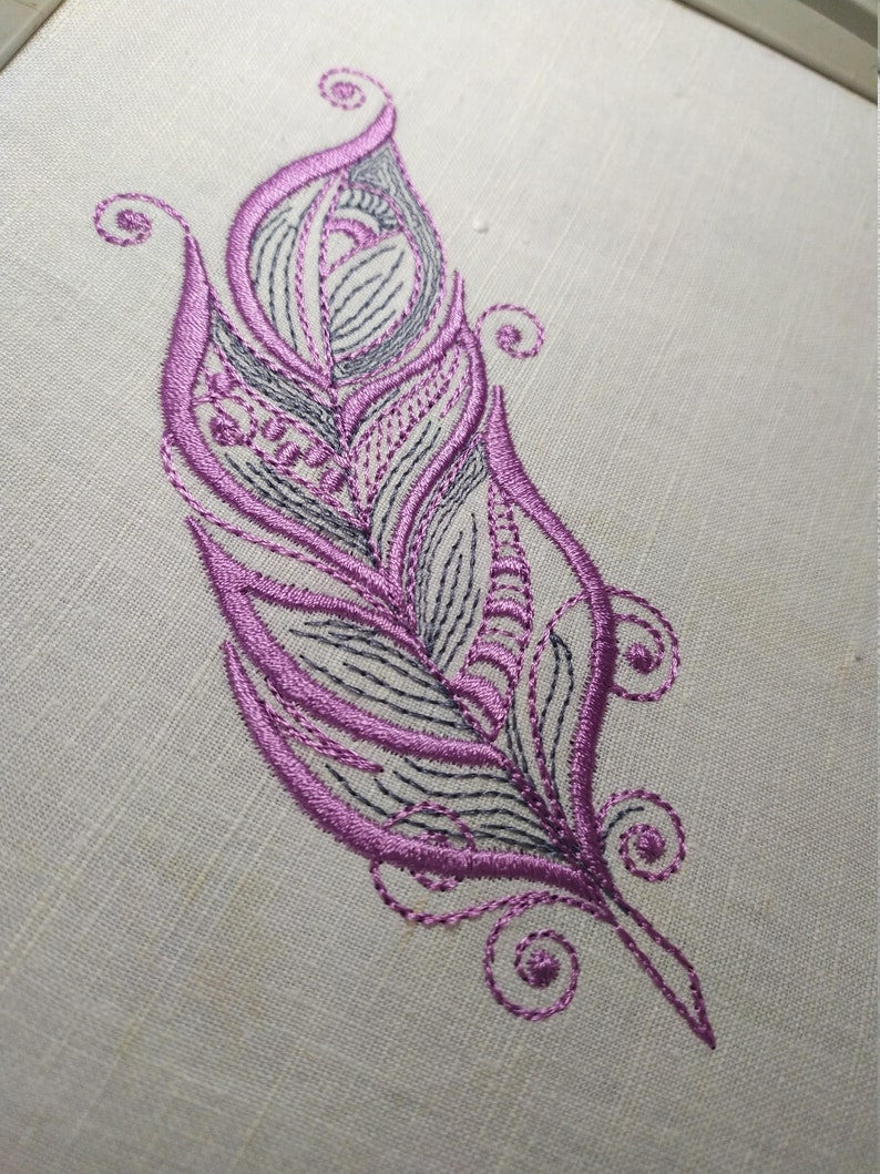 Embroidery Designs Feather | Etsy