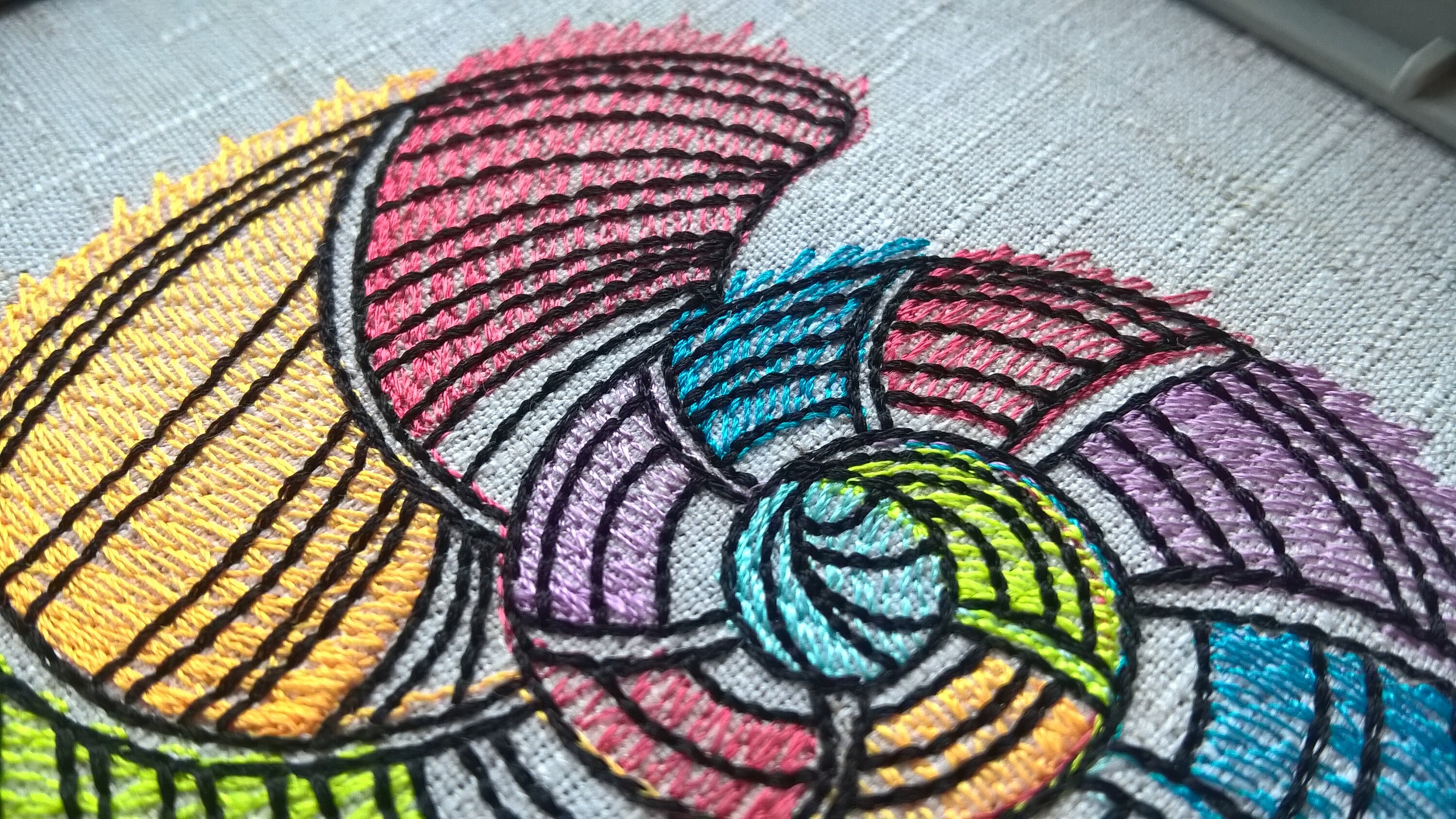 Embroidery Design Seashell Embroidery Designs Rainbow | Etsy