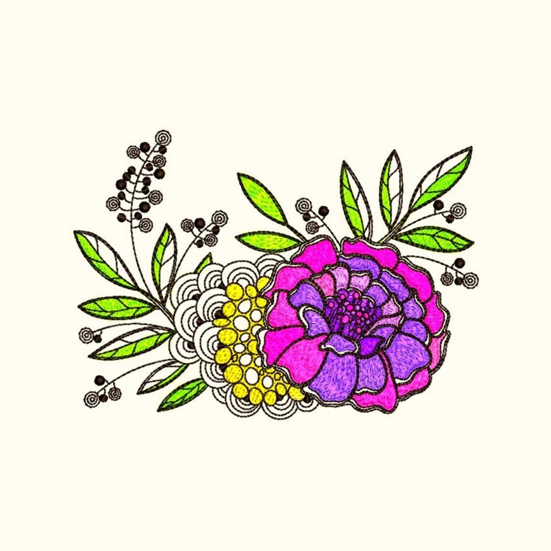 Marigold Embroidery Designs Flowers Machine Embroidery Pattern - Etsy