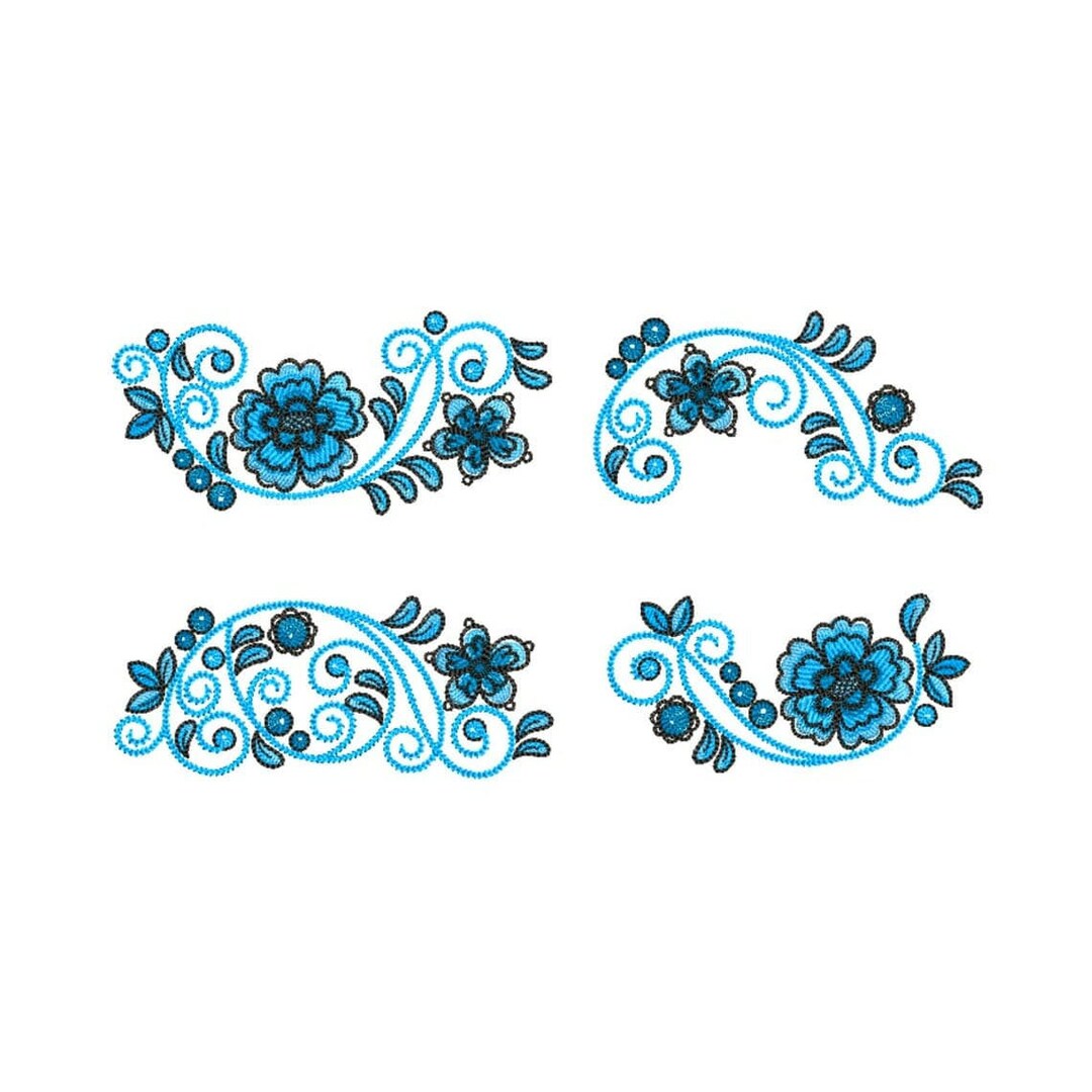 Floral Vignettes Embroidery Set | Digital Machine Embroidery Design ...